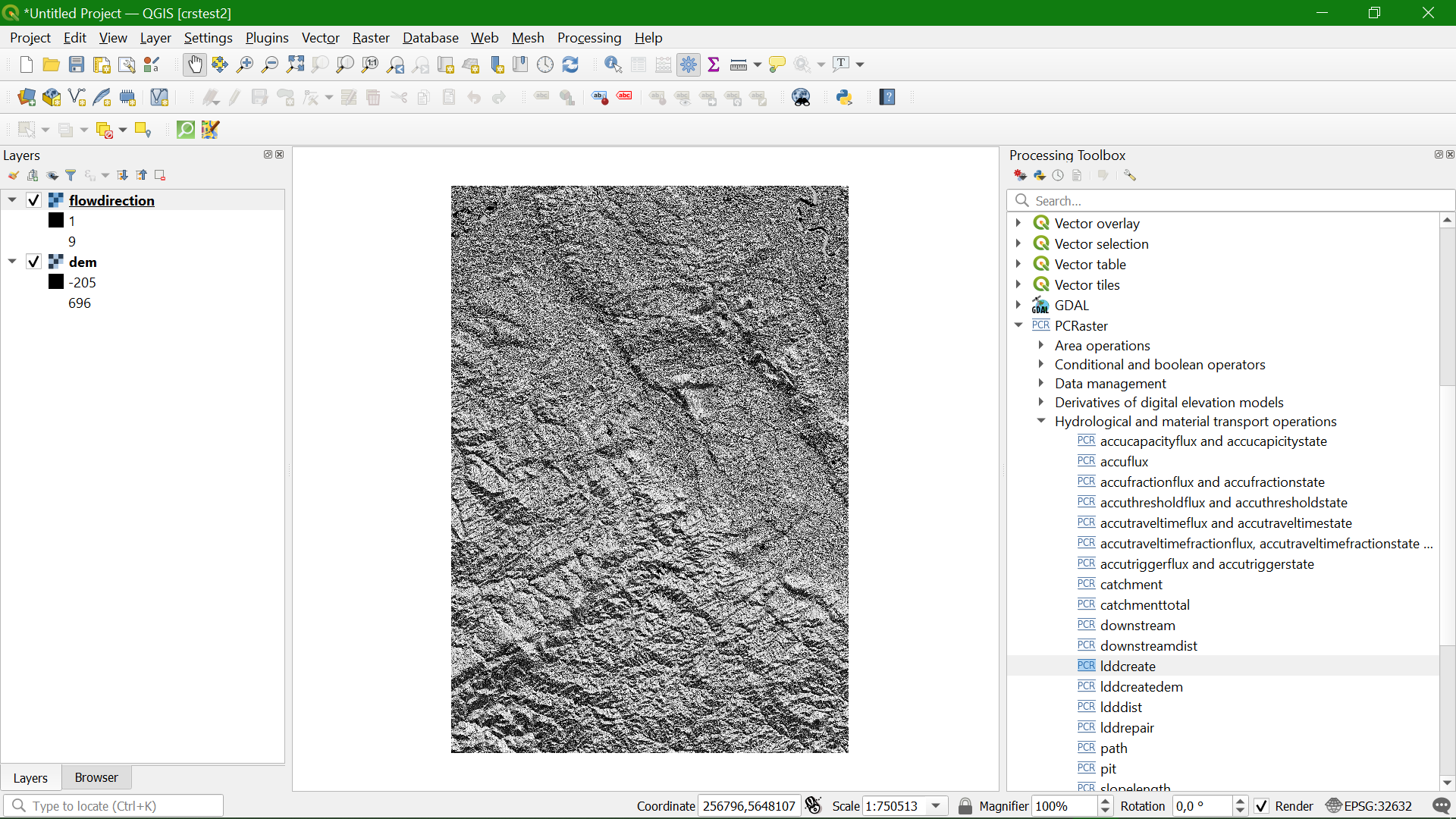Tutorial Stream and Catchment Delineation using PCRaster in QGIS: Calculate the Flow Direction ...